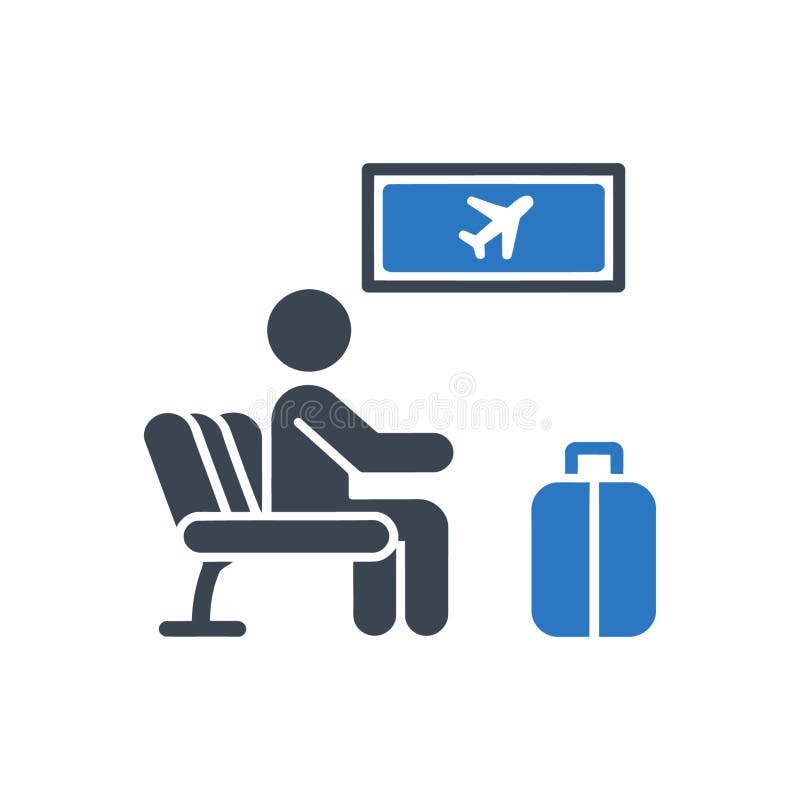 Airport waiting area icon stock vector. Illustration of sign - 361529183