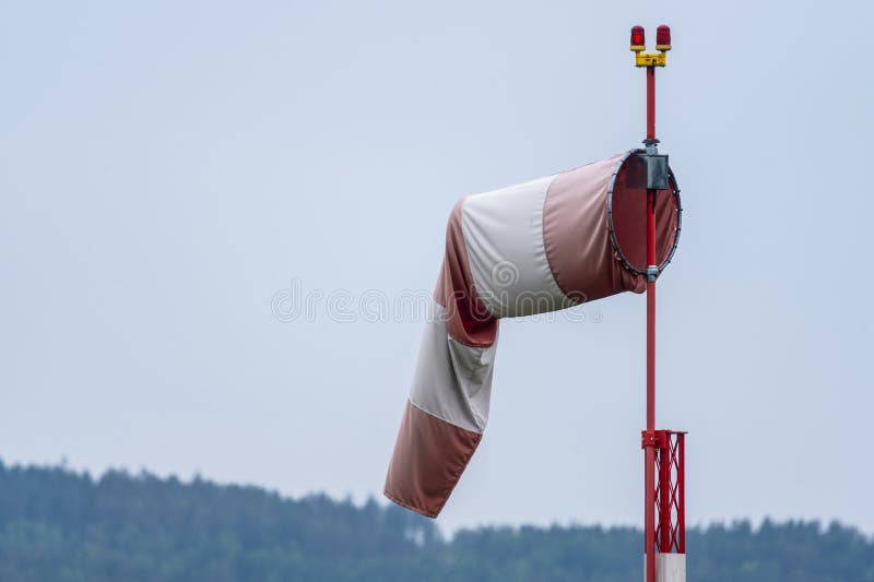 Airport Windsock Measuring Wind Speed.. Stock Image - Image of aerial ...