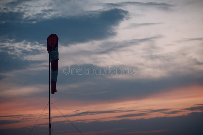 Airport Windsock or Wind Cone for Indication Local Wind Direction Stock ...