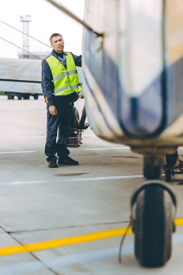 Airport worker support stock image. Image of aircraft - 124661929