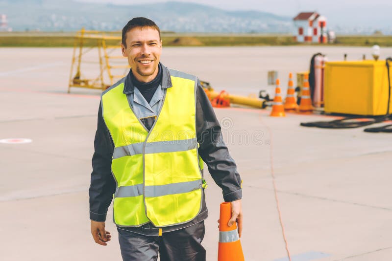 Airport worker support stock photo. Image of airport - 124304802