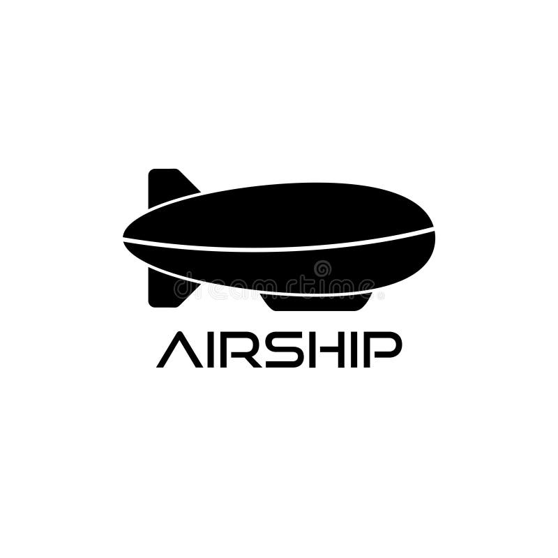 Black Airship Icon or Logo Isolated on White Stock Vector ...