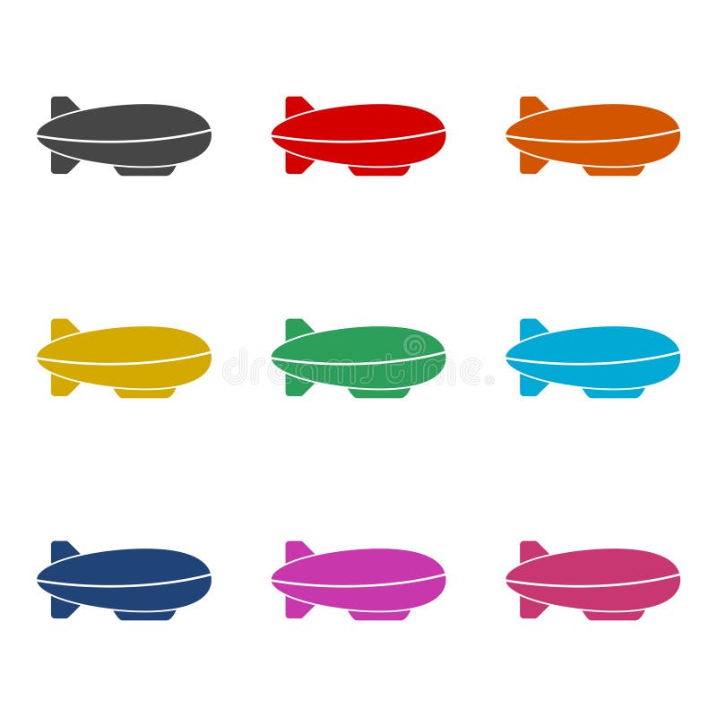 Black Airship Icon or Logo Isolated on White Stock Vector ...