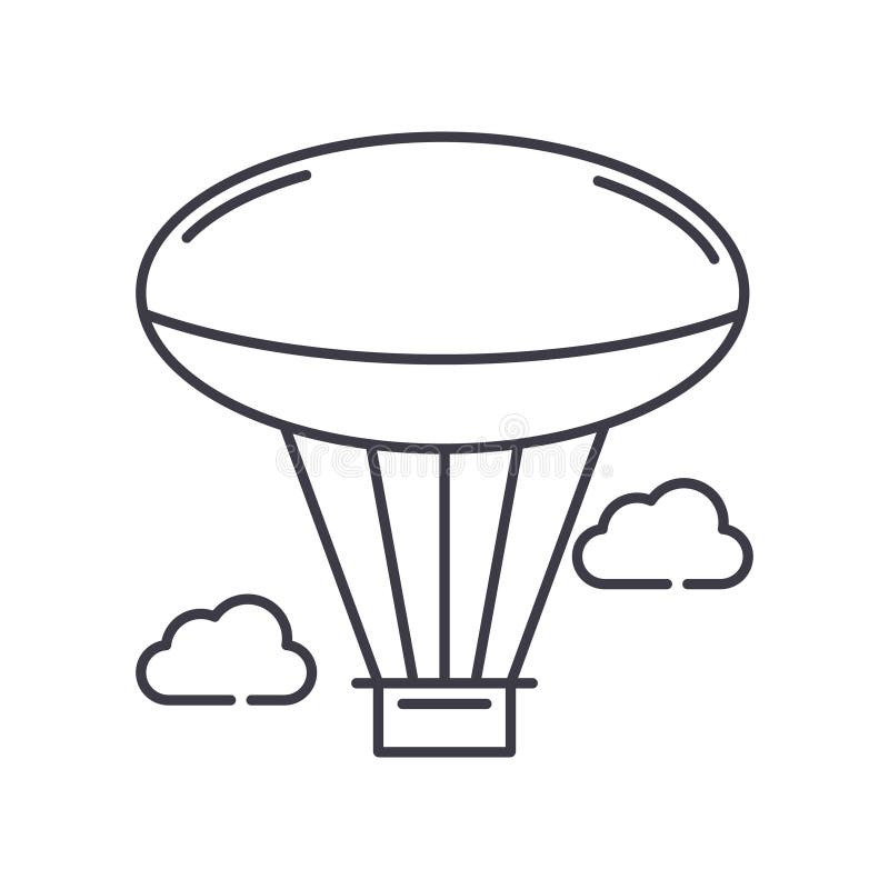 Airship Icon, Linear Isolated Illustration, Thin Line Vector, Web ...