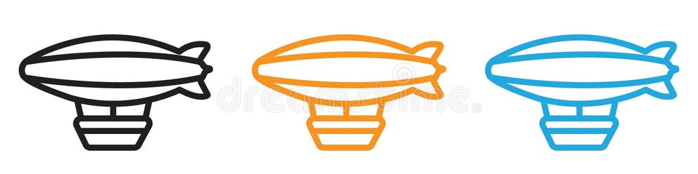 Airship Icon Vector Logo Set Collection for Web App Ui Stock Vector ...