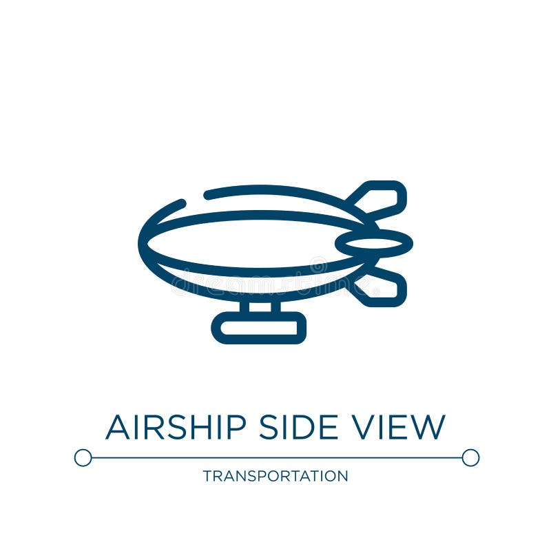 Airship Side View Icon. Linear Vector Illustration from Transporters ...