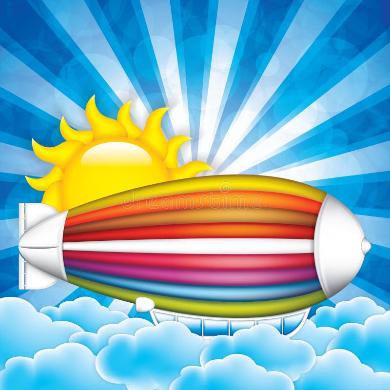 Cartoon Zeppelin stock vector. Illustration of airship - 29430700