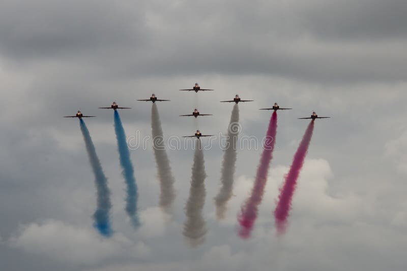 Airshow with Jetplanes and Smoke Stock Image - Image of jetplanes ...