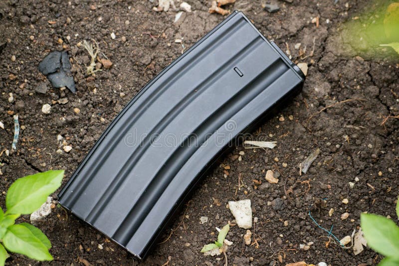 Airsoft gun magazine stock photo. Image of firearm, ammunition - 43591968