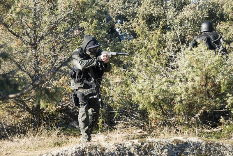 ASG Airsoft Soldier with Gun Stock Image - Image of outdoors, weapon ...