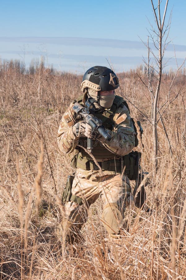 Airsoft Soldier Training in Fields Stock Photo - Image of special ...