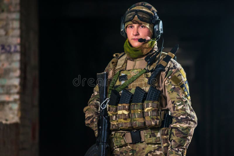 Airsoft Strikeball Player in Military Soilder Stock Photo - Image of ...
