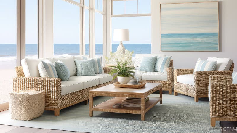 Airy interior design trend stock illustration. Illustration of ...