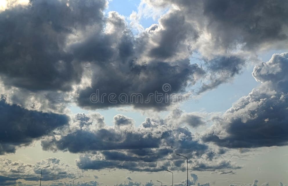 Airy Light Clouds Move Across the Bright Sky Stock Photo - Image of ...