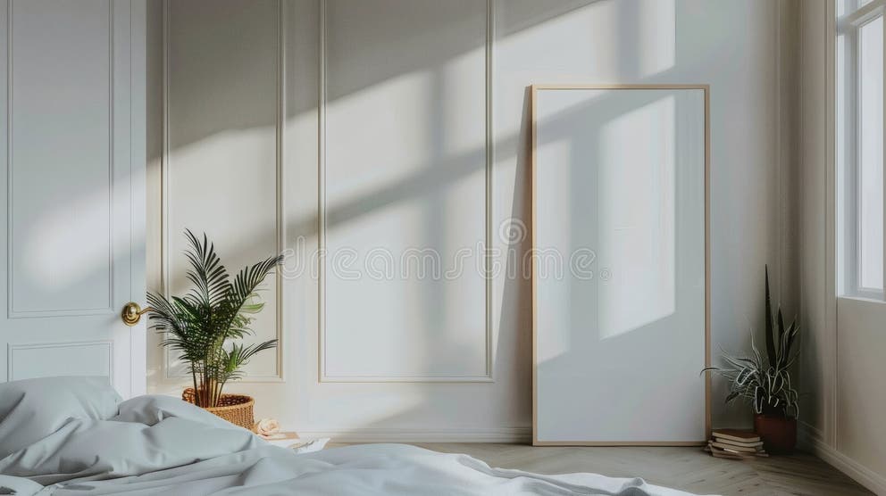 Airy Minimalist Bedroom Featuring a Neutral Color Palette, Uncluttered ...
