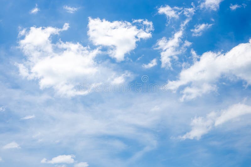 Airy Sky Summer Landscape. Blue Sky with Fluffy Clouds, Natural ...