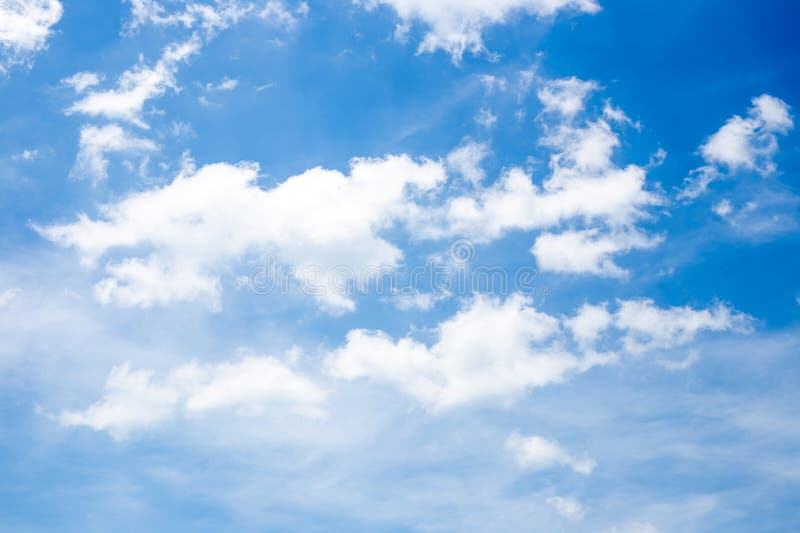 Airy Sky Summer Landscape. Blue Sky with Fluffy Clouds, Natural ...