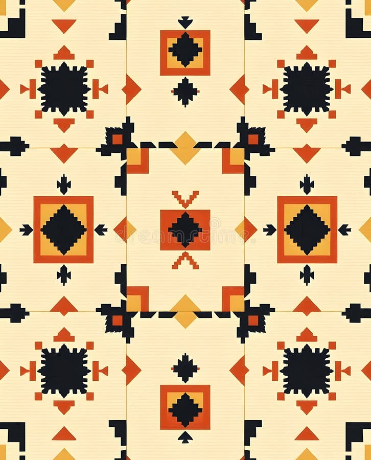Airy Thai Geometric Mudmee in Soft Harmony, Seamless Pattern. Stock Illustration - Illustration ...