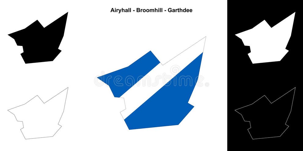 Airyhall - Broomhill - Garthdee Outline Map Stock Vector - Illustration ...