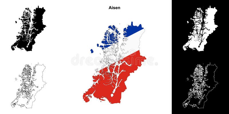 Aisen outline map stock vector. Illustration of boundaries - 371574245