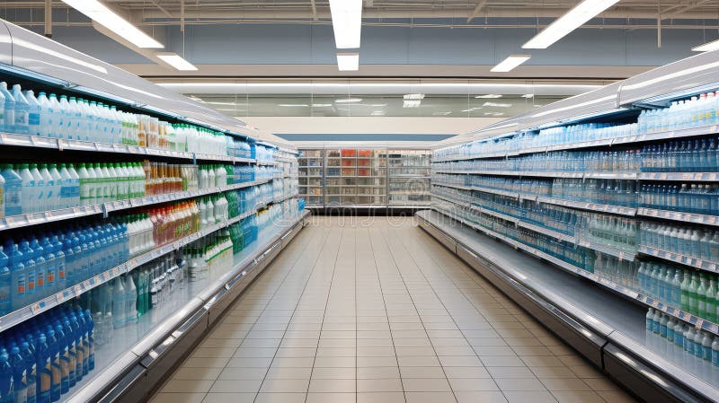 Aisle buying bottled water stock illustration. Illustration of signs ...
