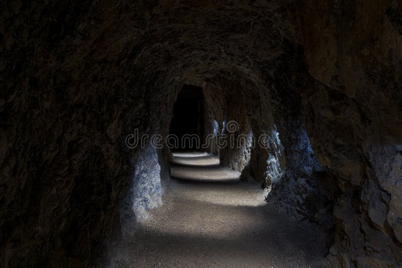Aisle in a Cave Cave Exit of the Dechen Cave in Germany Stock Photo ...