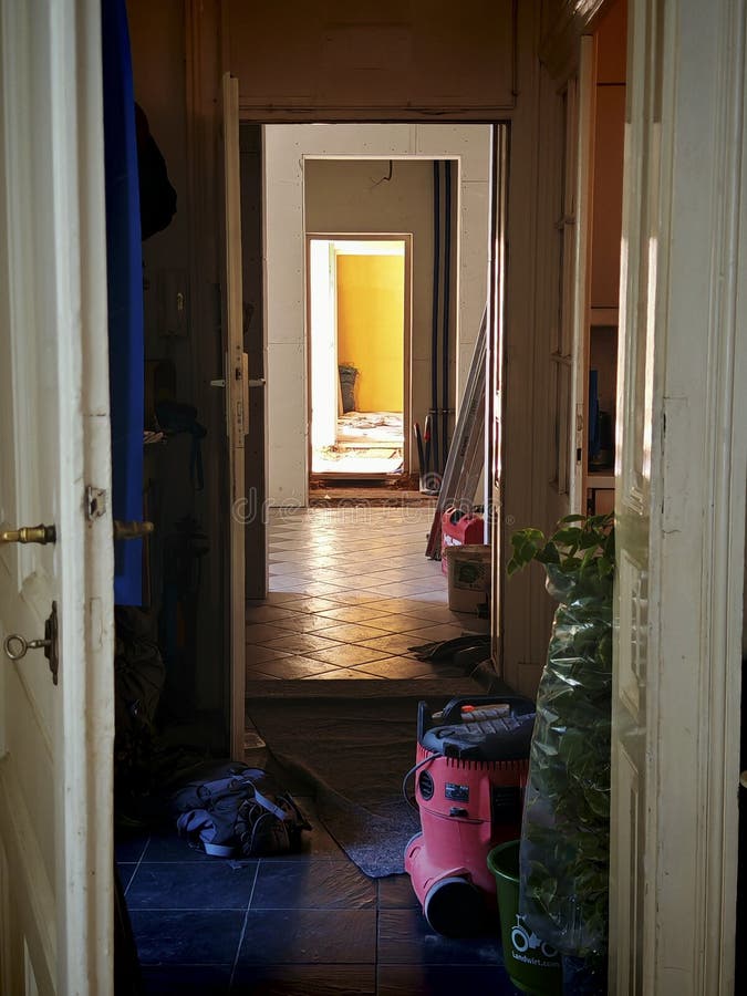 An Aisle or Hallway of a Building Stock Image - Image of corridor, home ...