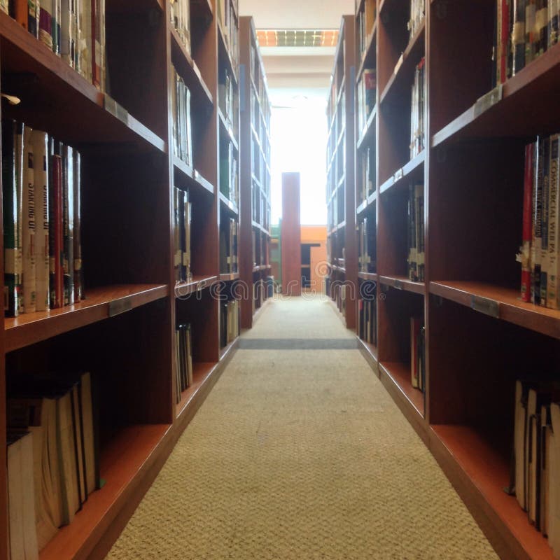Library Aisle with Books stock image. Image of scholarly - 222985