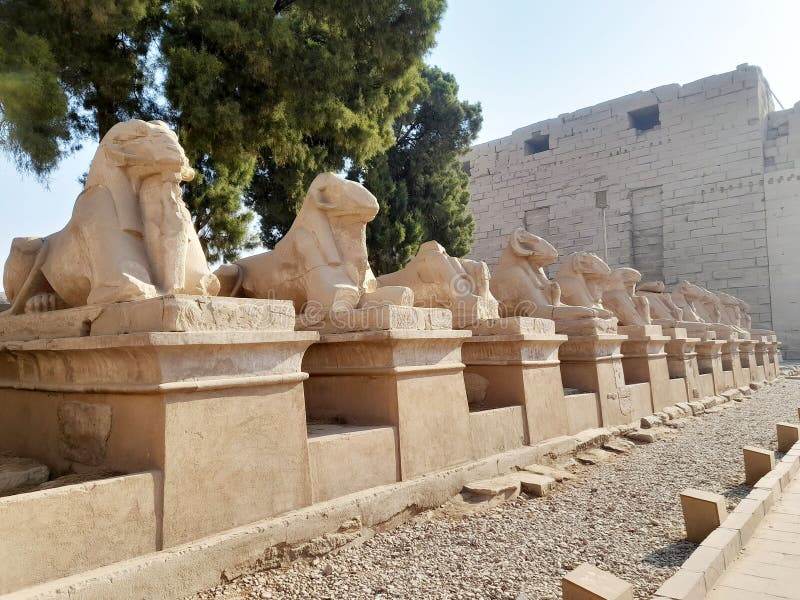 Aisle of Ram Temple of Karnak - Egypt - Dromos of Karnak Editorial ...