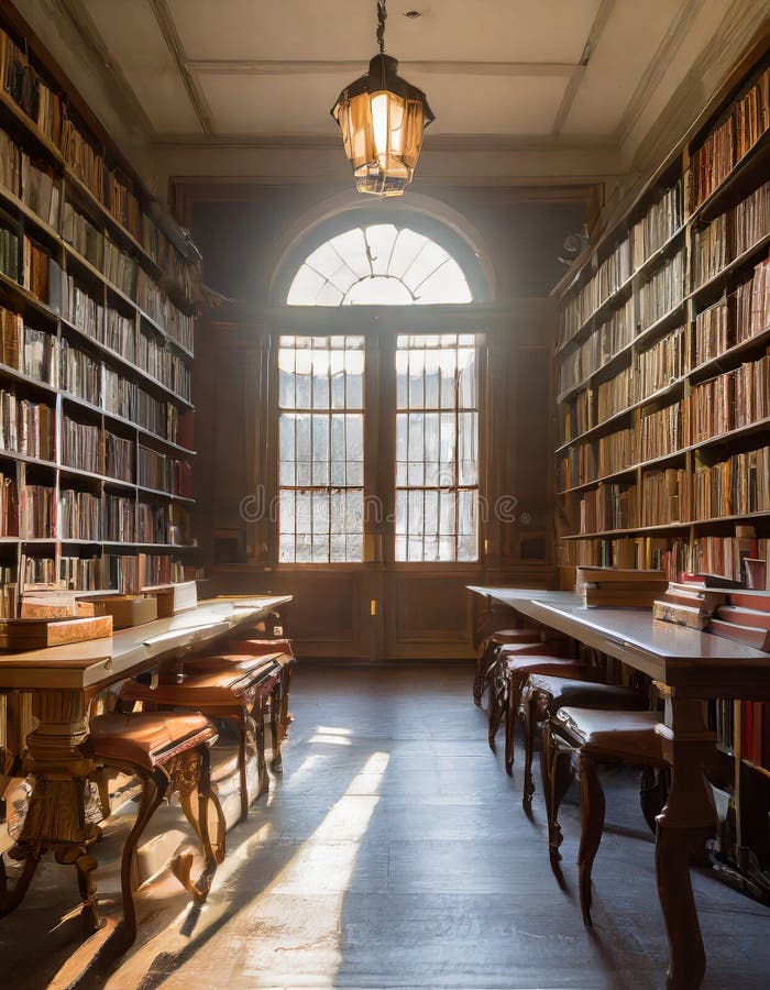 An Aisle of a Traditional Library Full with Books Stock Image - Image ...