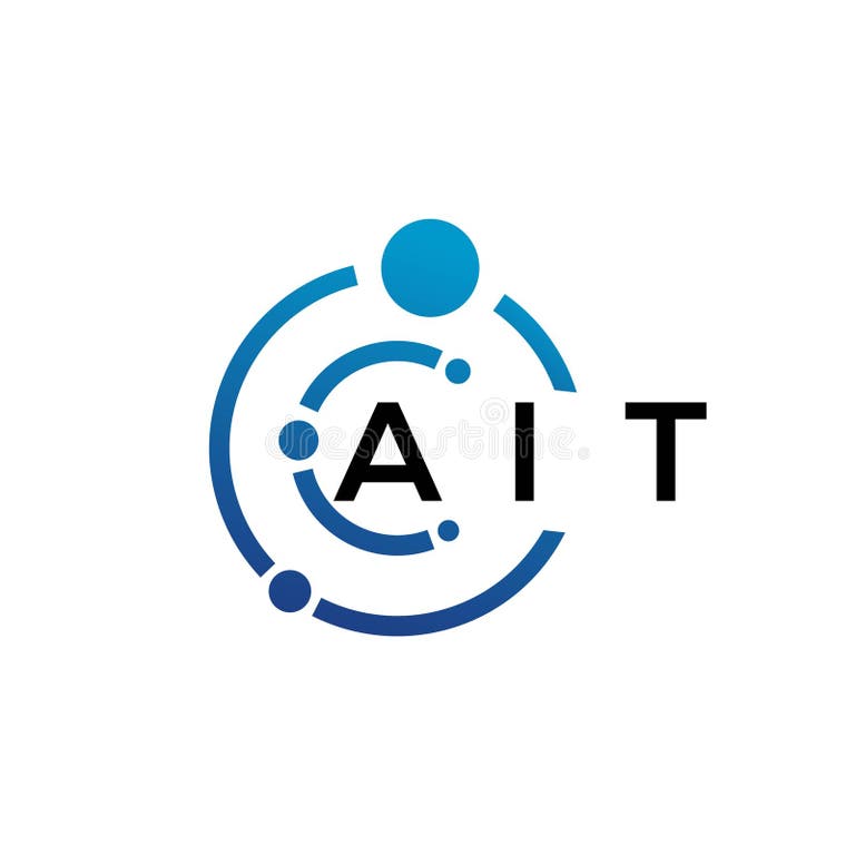 AIT Letter Logo Design on Black Background. AIT Creative Initials ...