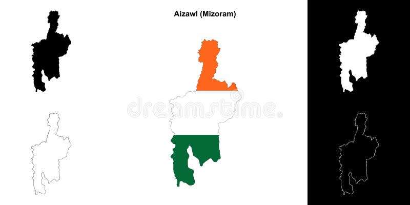 Aizawl outline map stock vector. Illustration of contour - 368834727