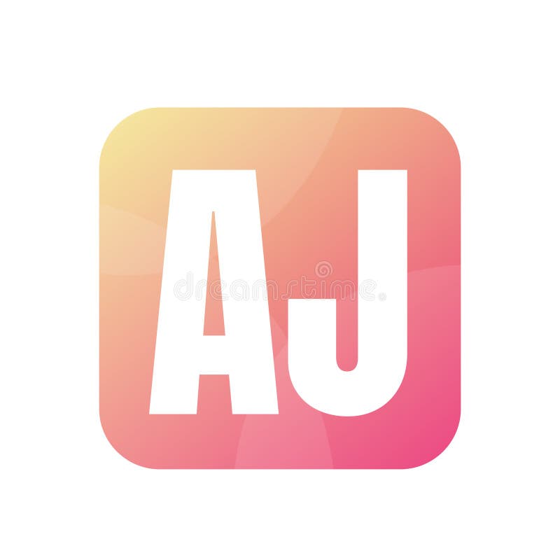 AJ Letter Logo Design with Simple Style Stock Illustration ...