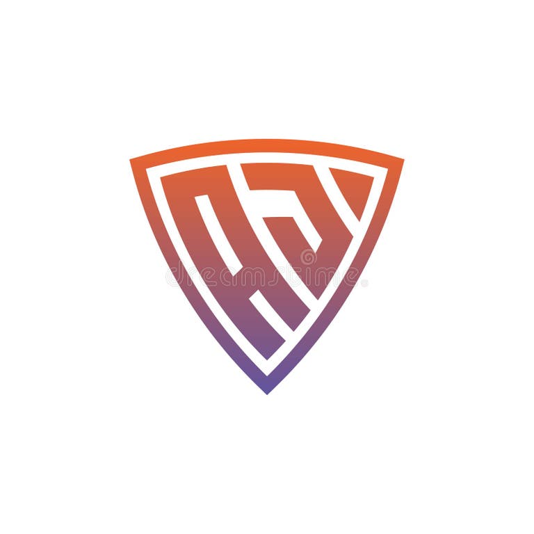 AJ Logo Shield Monogram Gradient Style Design Stock Vector ...