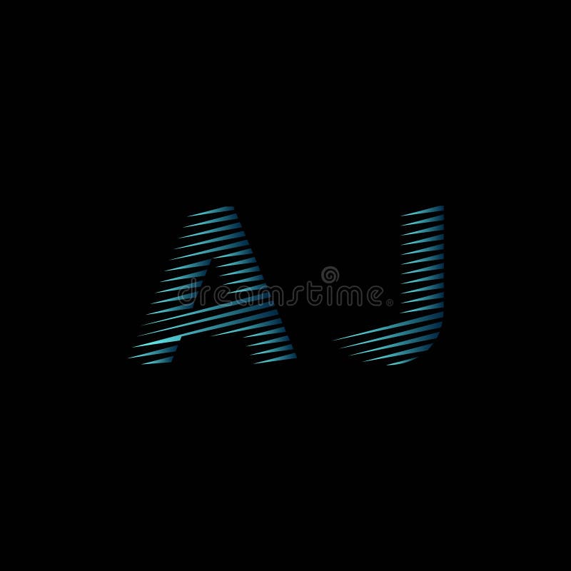 AJ Monogram Lines Style Blue Light Vector Stock Vector - Illustration ...