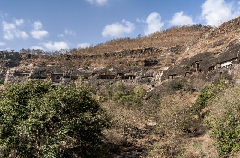 Ajanta Cave Temples in the Granite Mountains of Vindhya, India ...