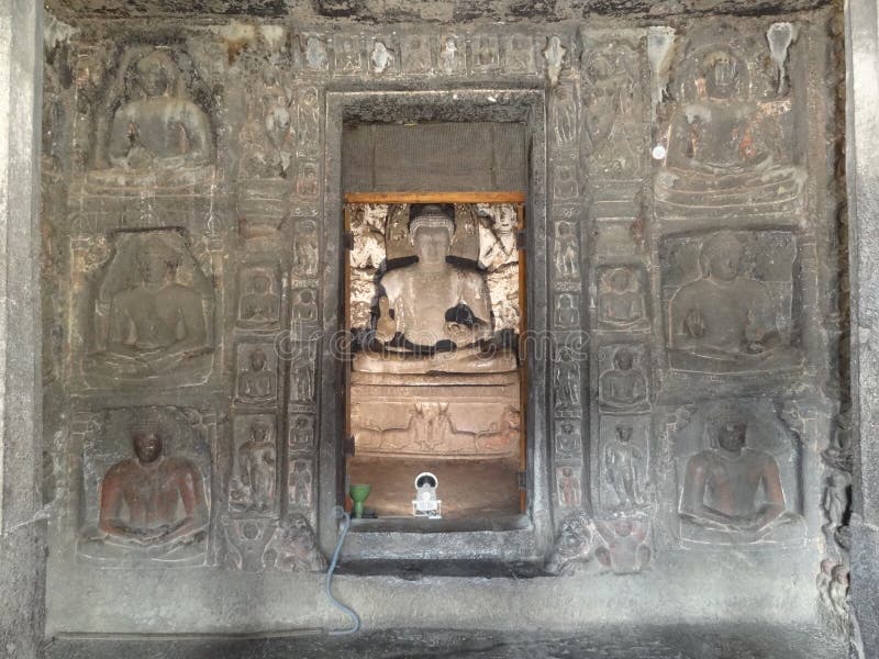 Ajanta Caves Buddha Sculpture Stock Image - Image of ancient, historic ...