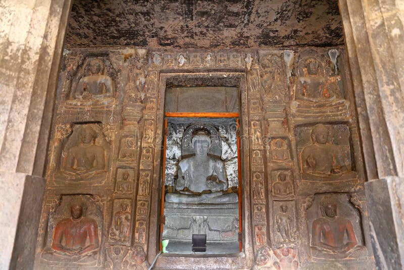 Ajanta Caves, India. the Ajanta Caves in Maharashtra State are Buddhist ...