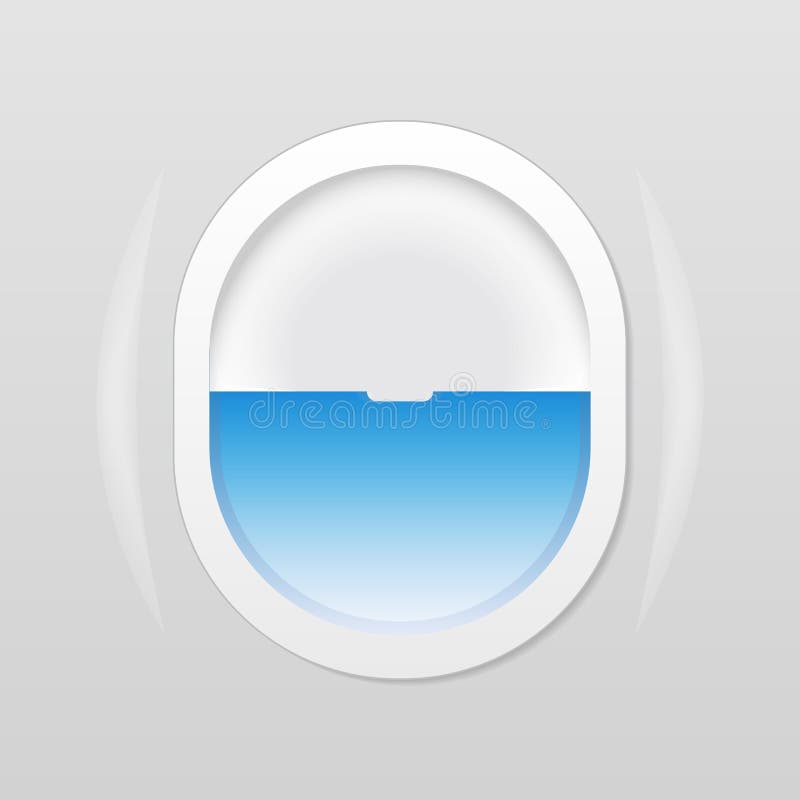 Ajar Aircraft Window with Blue Sky. Vector Stock Vector - Illustration ...