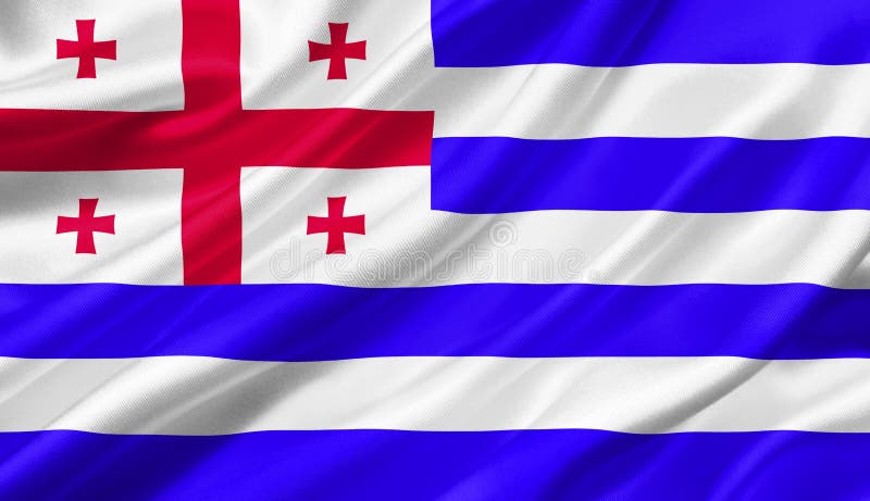 Ajaria Flag Waving with the Wind, 3D Illustration. Stock Illustration ...