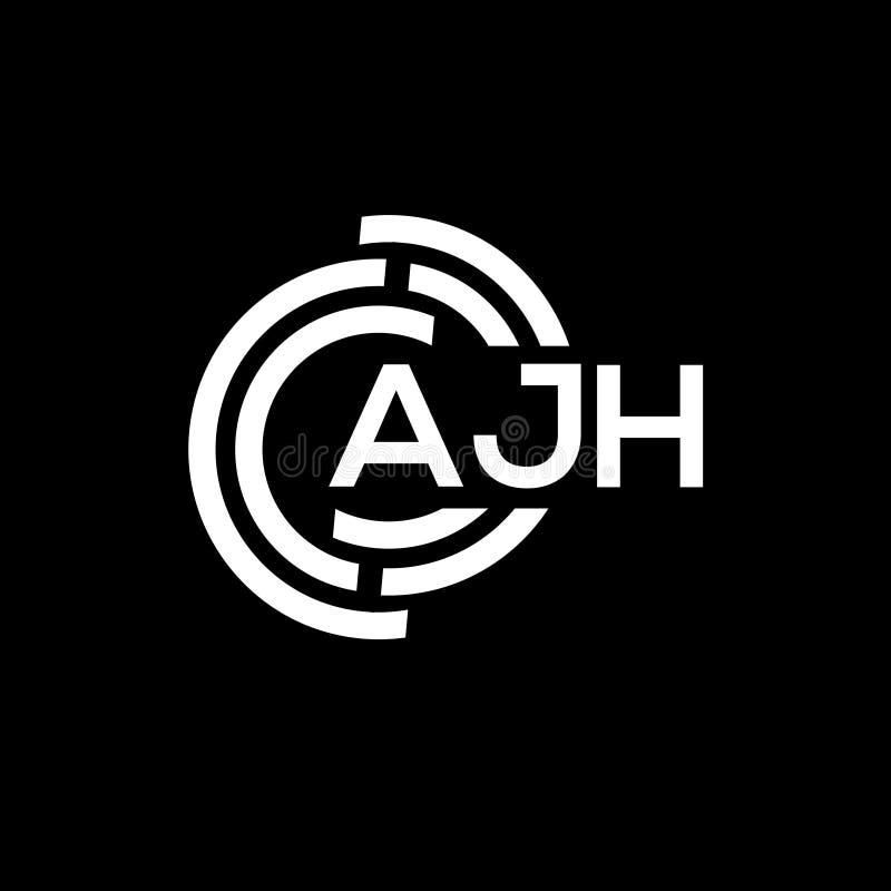 AJH Letter Logo Design on Black Background. AJH Creative Initials ...