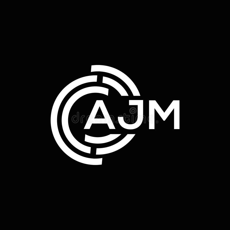 AJM Letter Logo Design on Black Background. AJM Creative Initials ...
