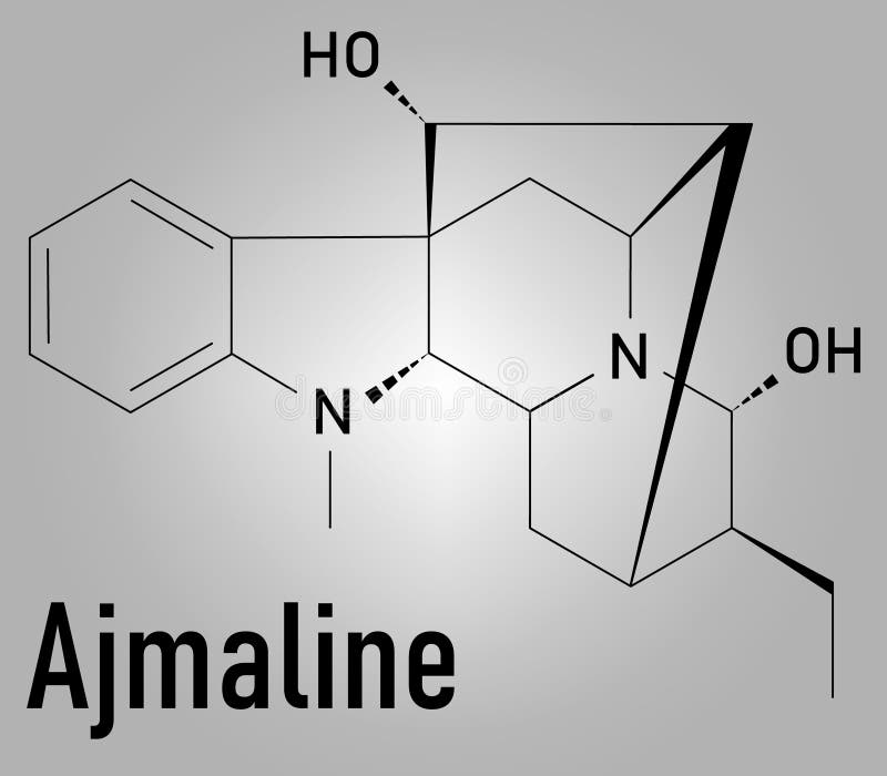 Ajmaline Antiarrhytmic Agent Molecule. Skeletal Formula Stock Vector ...