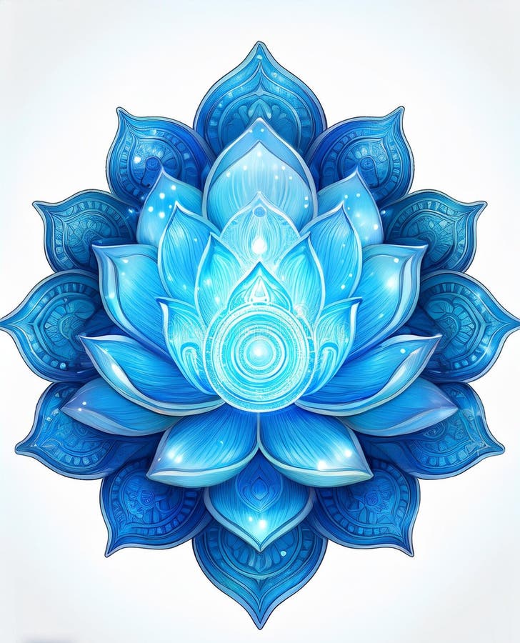 Vishudha Chakra, Isolated on a White Background. Stock Illustration ...