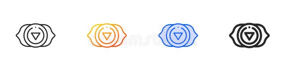 Ajna Icon.Thin Linear, Gradient, Blue Stroke and Bold Style Design Isolated on White Background ...