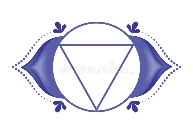 Ajna third eye chakra icon stock vector. Illustration of wellness ...