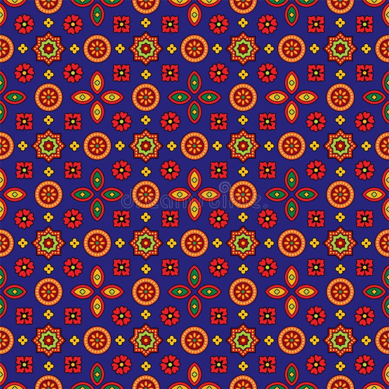 Sindhi Ajrak Pattern stock vector. Illustration of element - 38813003