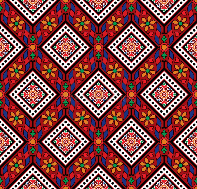 Sindhi Ajrak Pattern stock vector. Illustration of element - 38813003