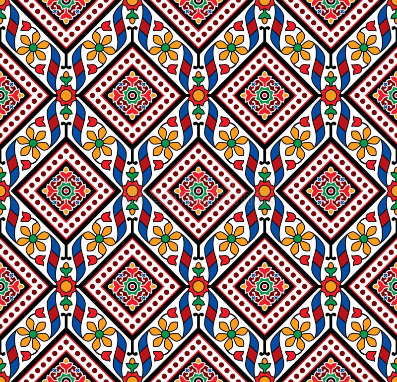 Sindhi Ajrak Pattern Backgound Vector Stock Vector - Illustration of ...