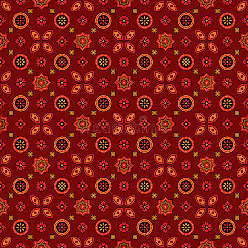 Sindhi Ajrak Pattern Backgound Vector Stock Vector - Illustration of ...